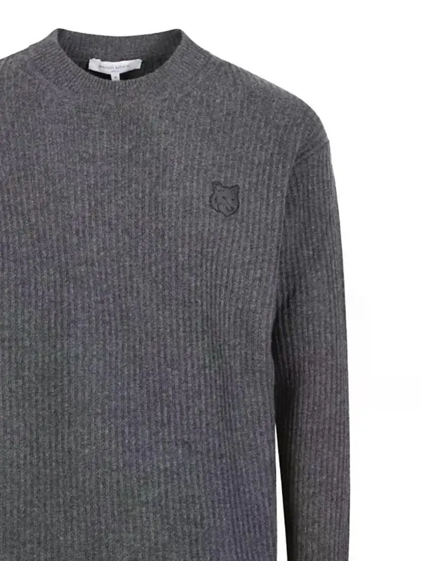 Maison Kitsuné Ribbed-knit Logo-patch Sweater