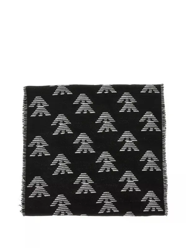 Emporio Armani Eagle Logo Frayed Scarf