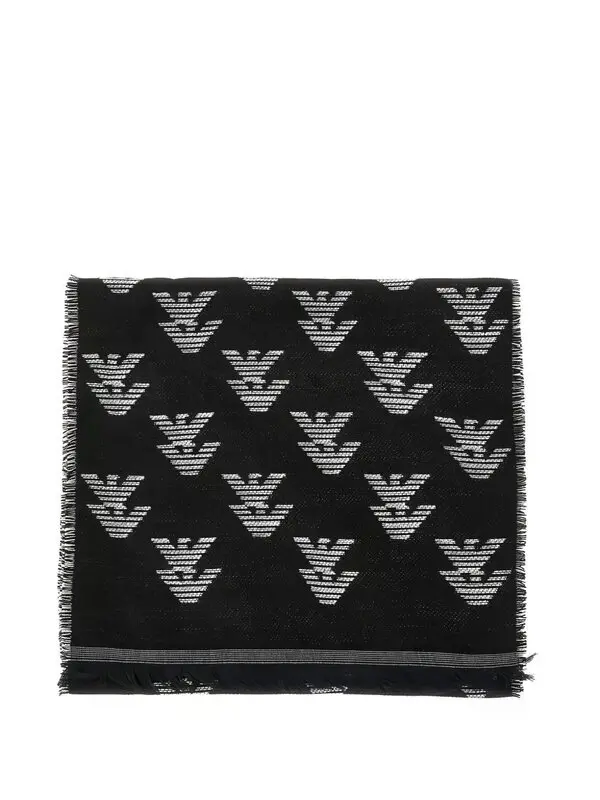 Emporio Armani Eagle Logo Frayed Scarf