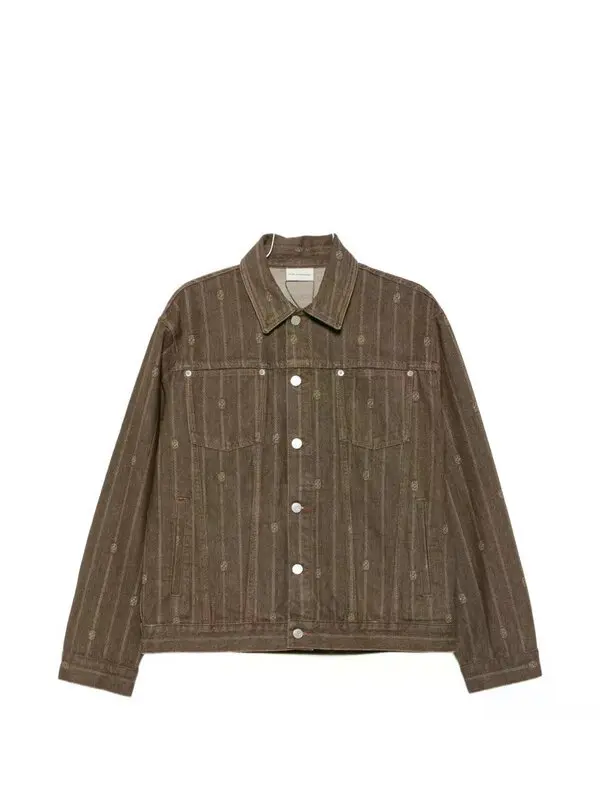 Drole De Monsieur Logo-monogram Denim Jacket - Brown