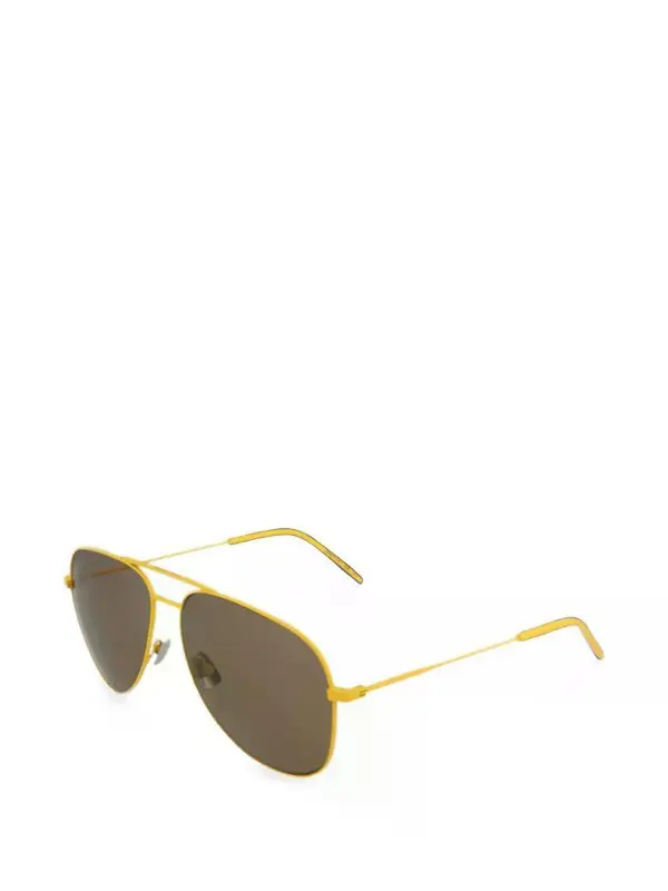 Saint Laurent Classic 11 Pilot-frame Sunglasses - Yellow