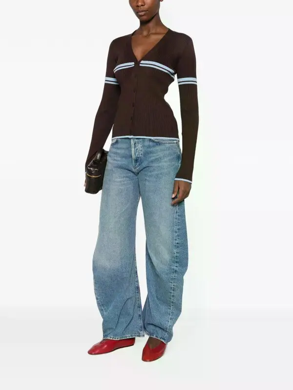 Axel Arigato Fleur Ribbed Stripe Detail Cardigan