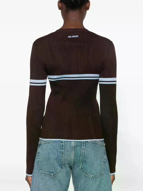 Axel Arigato Fleur Ribbed Stripe Detail Cardigan