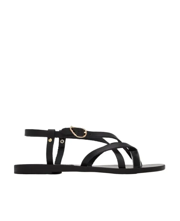 ANCIENT GREEK SANDALS Semele Flat Sandals - Black