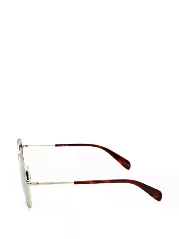 Rag & Bone Tone Geometric Frame Sunglasses - Gold