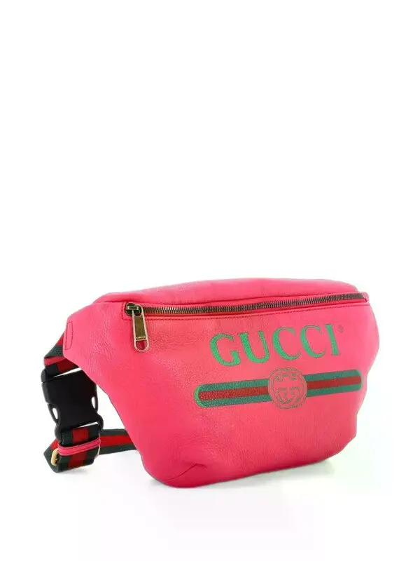 Gucci Logo Printed Leather Medium Belt Bag