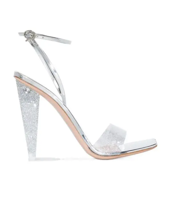 GIANVITO ROSSI Odyssey Glitter-embellished Sandals - White