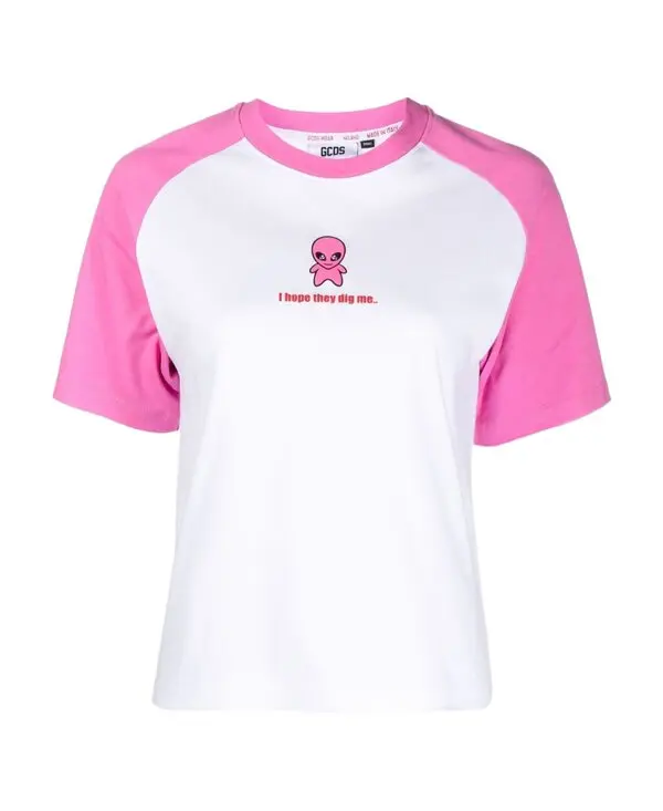 Gcds Raglan-sleeved T-shirt - White