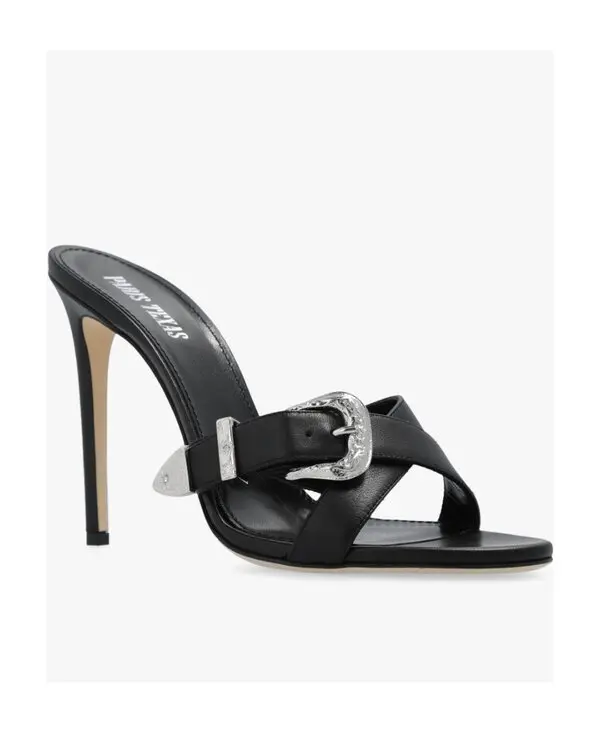 Paris Texas Buckle-detail Mules