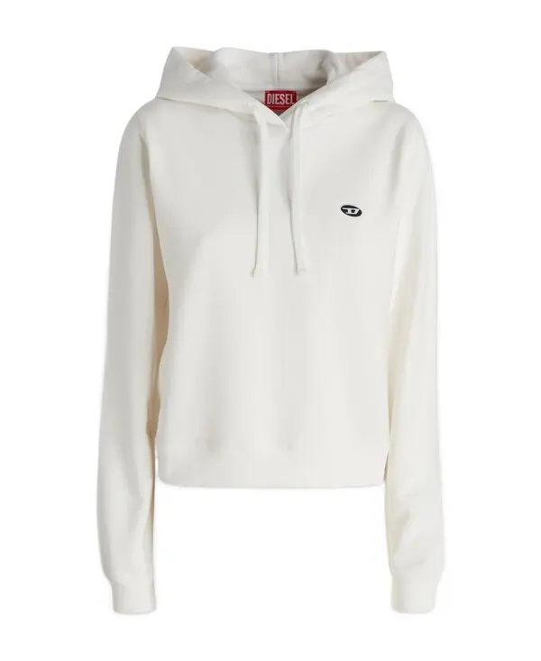 DIESEL® Logo Patch Drawstring Hoodie - White