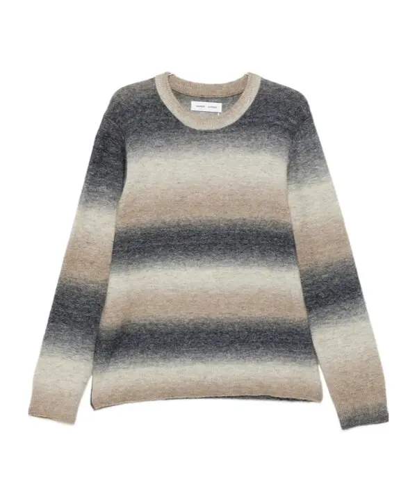 SAMSOE SAMSOE Gradient Effect Striped Crew Neck Sweater - Multi-color