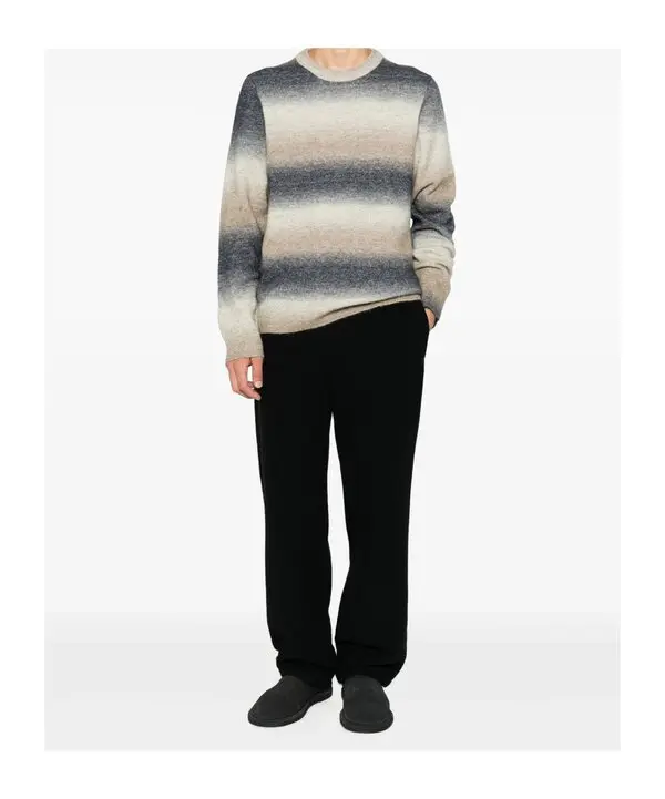 SAMSOE SAMSOE Gradient Effect Striped Crew Neck Sweater