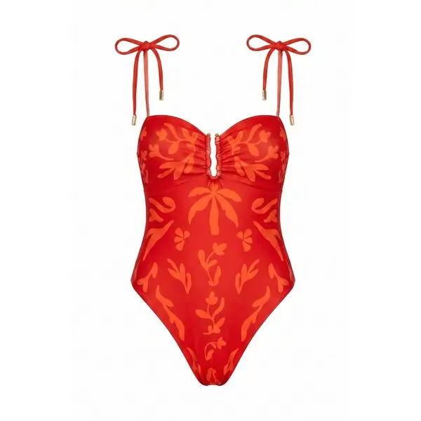 JESSIE ZHAO NEW YORK Reversible One Piece Swimsuit - Brown/red
