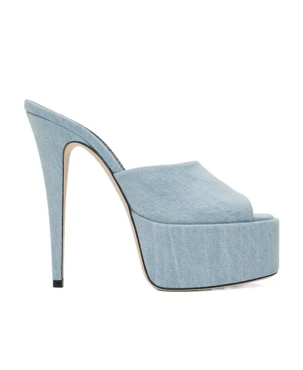 Paris Texas Marina 145mm Denim Mules