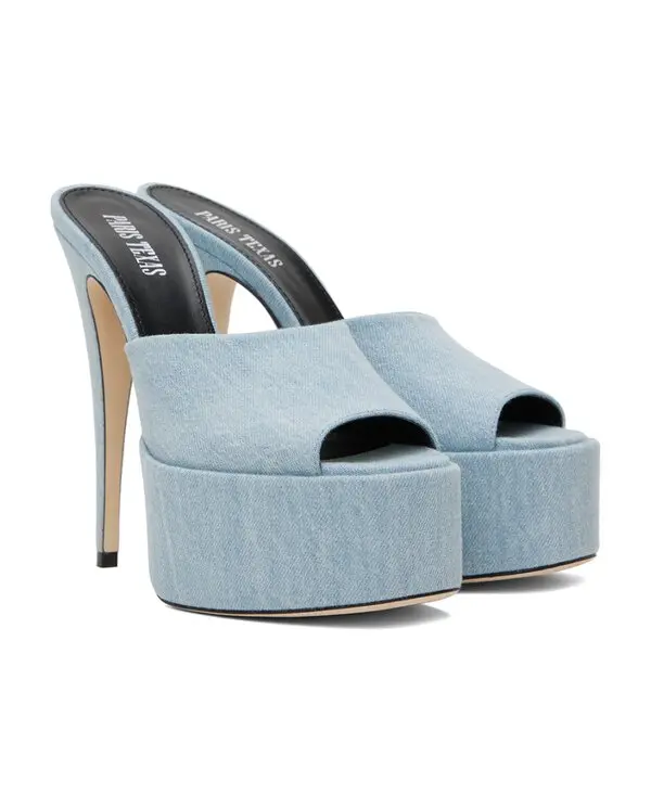 Paris Texas Marina 145mm Denim Mules