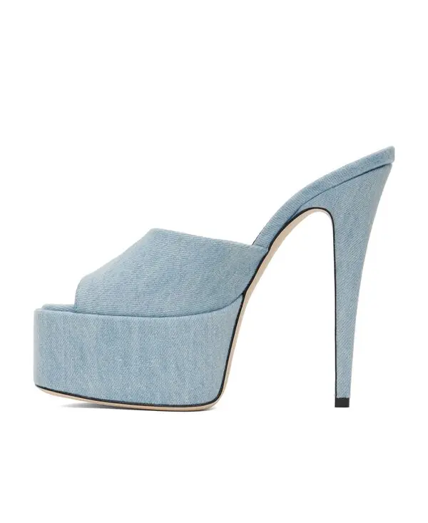 Paris Texas Marina 145mm Denim Mules