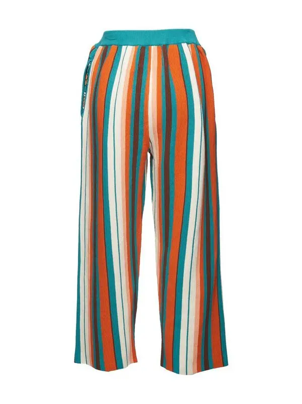 La DoubleJ Vertical Stripe Cropped Trousers - Multicolor