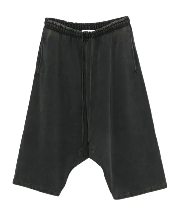 ENTIRE STUDIOS Distressed Lace-up Shorts - Dark Gray
