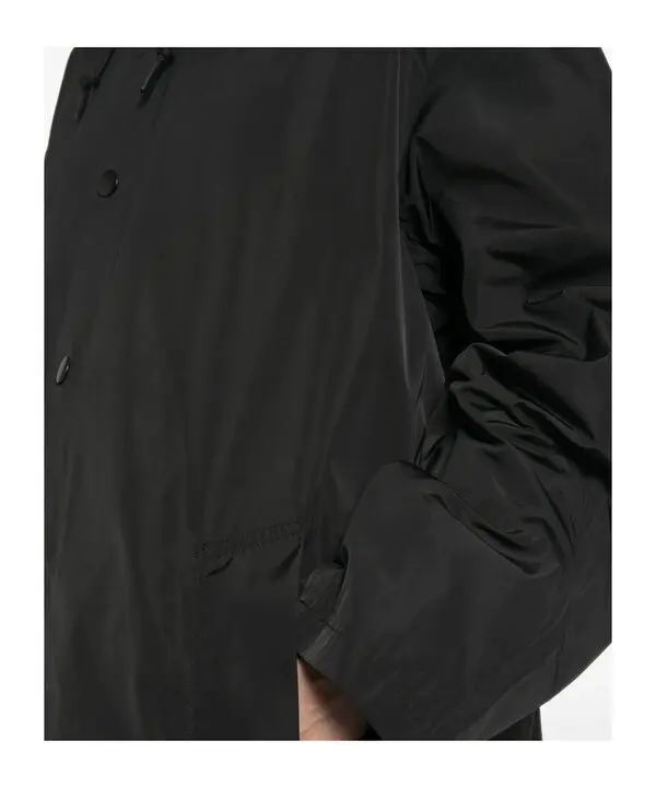 A.p.c. Long-sleeved Hooded Coat With Rear Logo Print