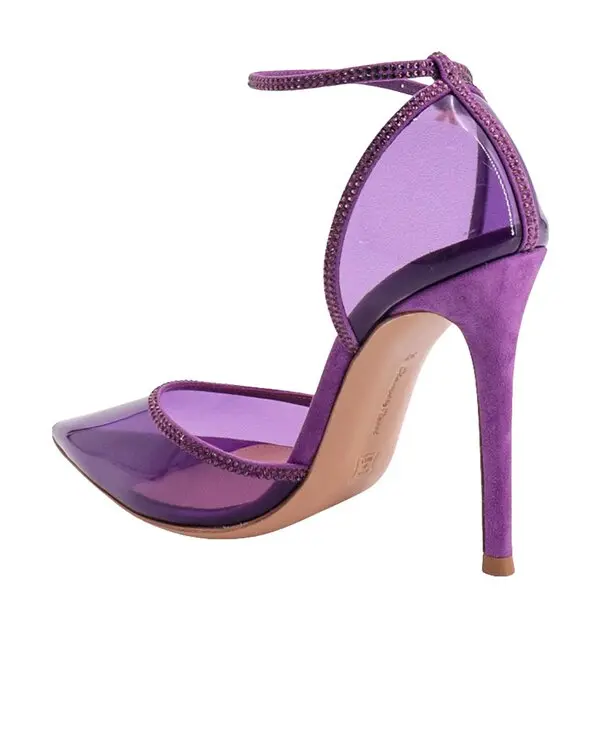 GIANVITO ROSSI Crystal Sabin Buckle-strapped Pumps - Purple