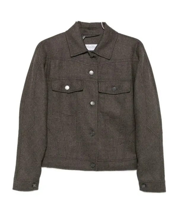 Max Mara Felt Textured Long Sleeve Jacket