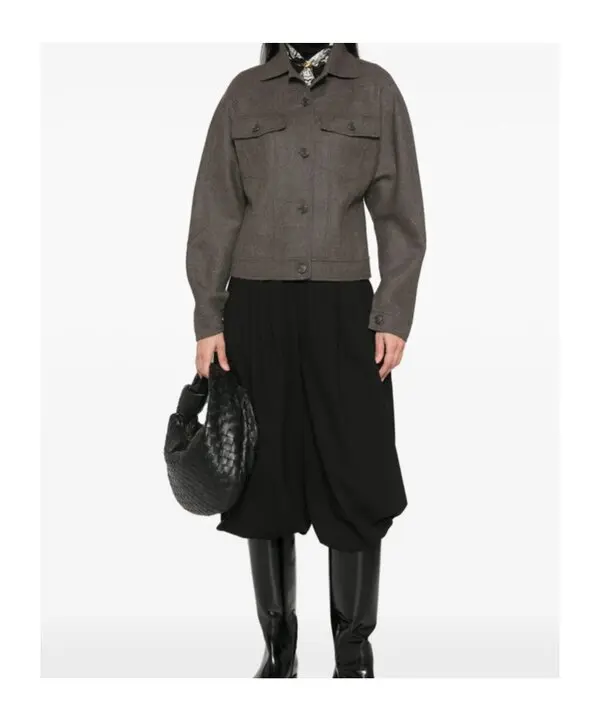 Max Mara Felt Textured Long Sleeve Jacket