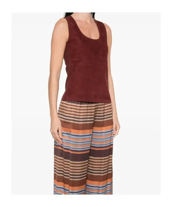 Max Mara Sleeveless Ribbed Trim Top