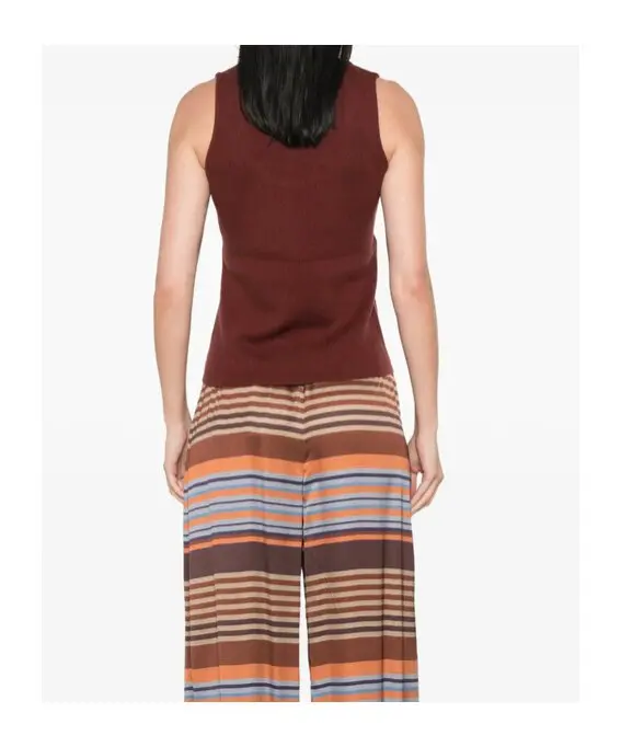 Max Mara Sleeveless Ribbed Trim Top