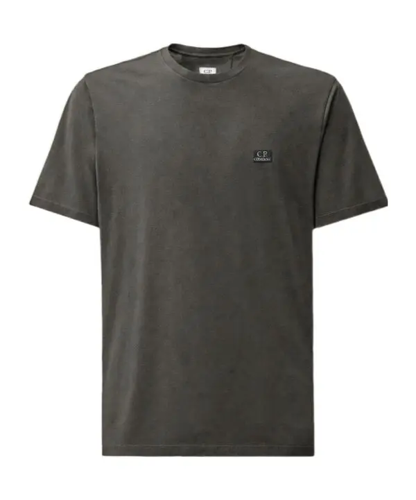 C.P. COMPANY 30/1 Jersey Short Sleeve Logo Patch T-shirt - Crow-gray