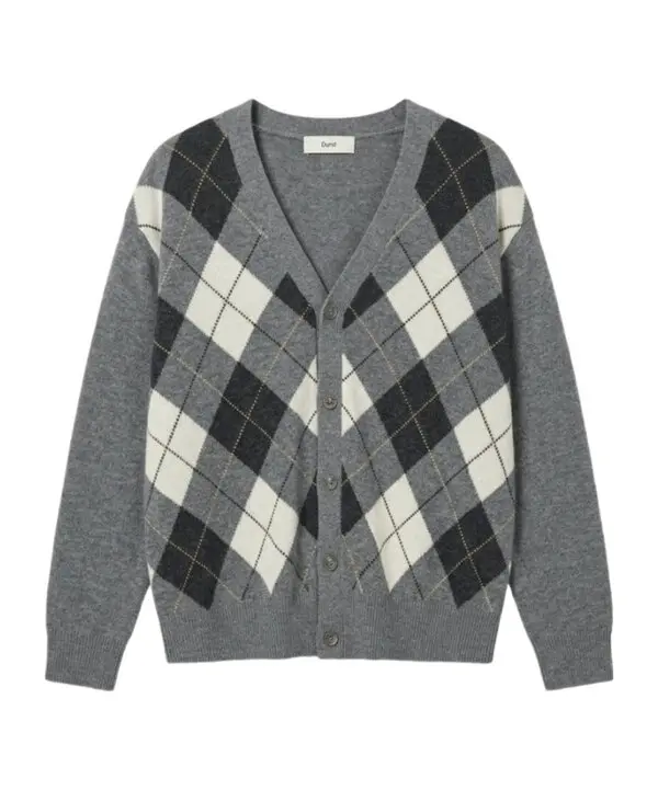 DUNST Argyle V-neck Cardigan