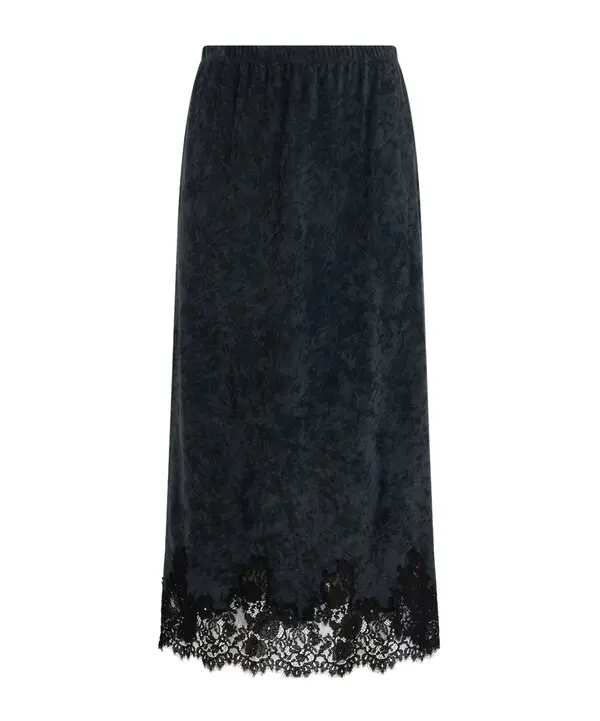 Alberta Ferretti Lace Trim Maxi Skirt