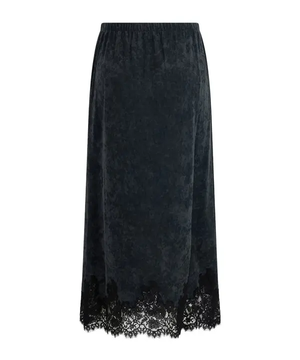 Alberta Ferretti Lace Trim Maxi Skirt