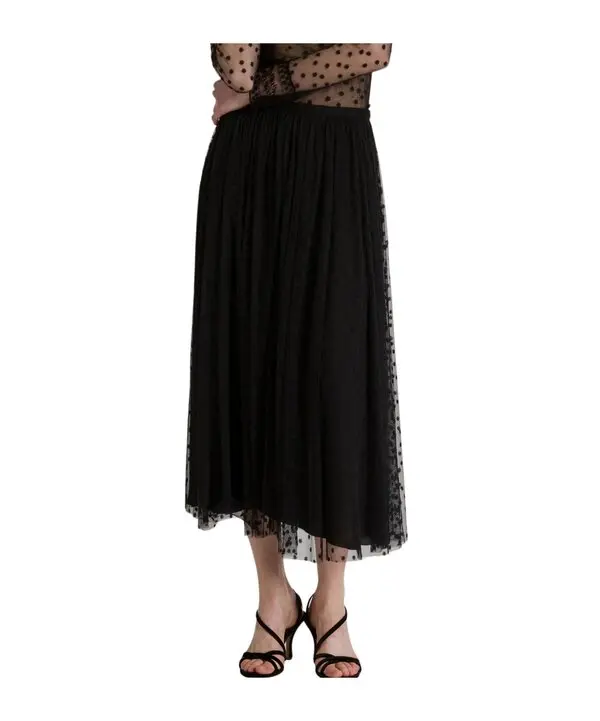 Alberta Ferretti Layered Maxi Skirt - Black