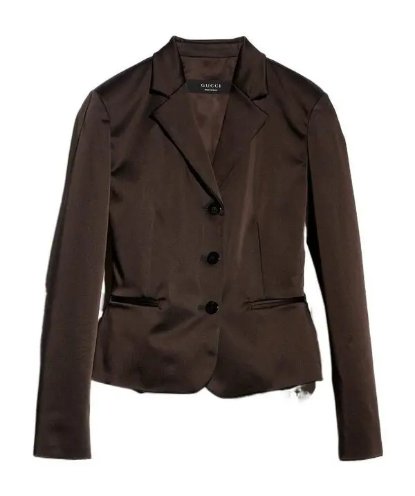 Gucci Stretch Acetate Duchesse Jacket - Dark Brown
