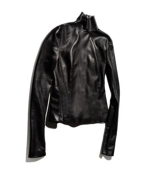 Gucci Soft Nappa Turtleneck Top - Black