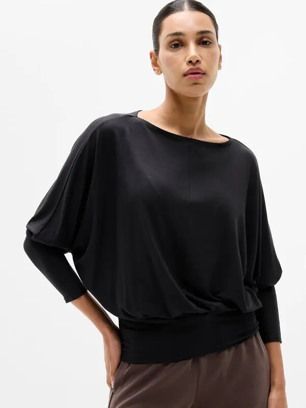 Athleta Dream Drape Long Sleeve Top - Black