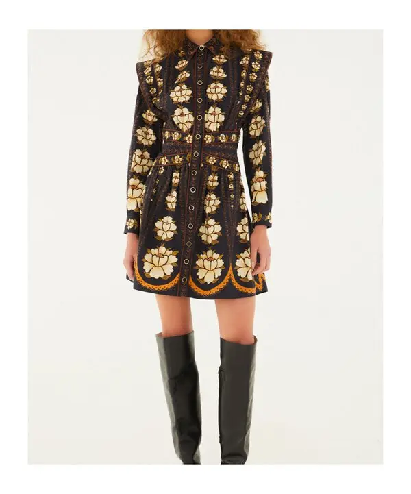 Farm Rio Floral Print Mini Dress