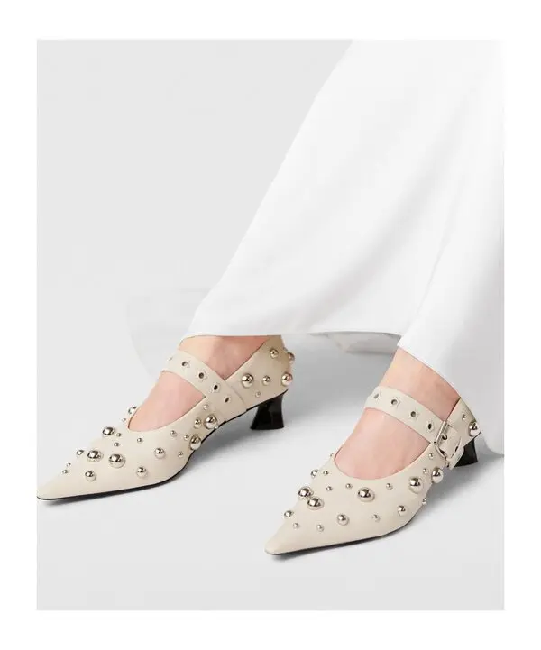 Stella McCartney Elsa Stud-embellished Pumps - White