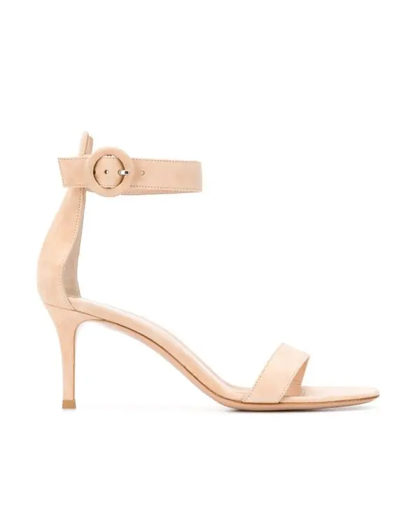 GIANVITO ROSSI Portofino Suede Sandals - Nude