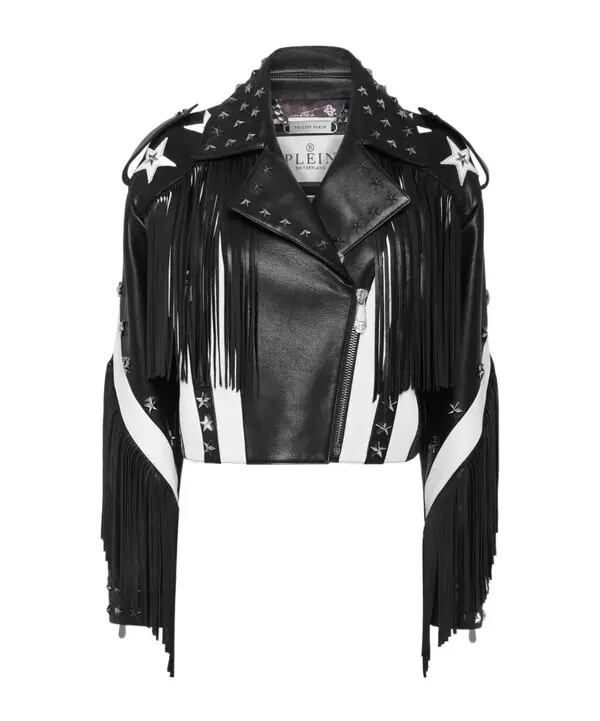 Philipp Plein Moon Leather Jacket - Black