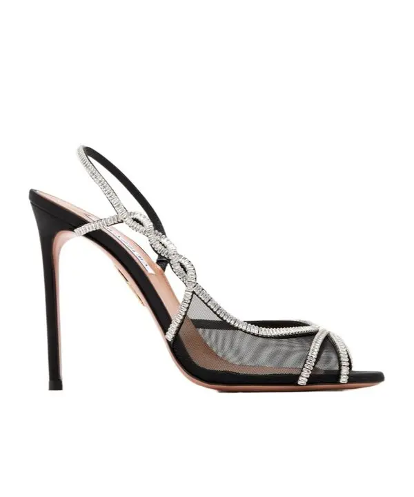 AQUAZZURA Mesh High-heeled Sandals - Black