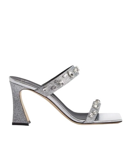 GIUSEPPE ZANOTTI Flaminia Jewel Embellished Sandals - Gray
