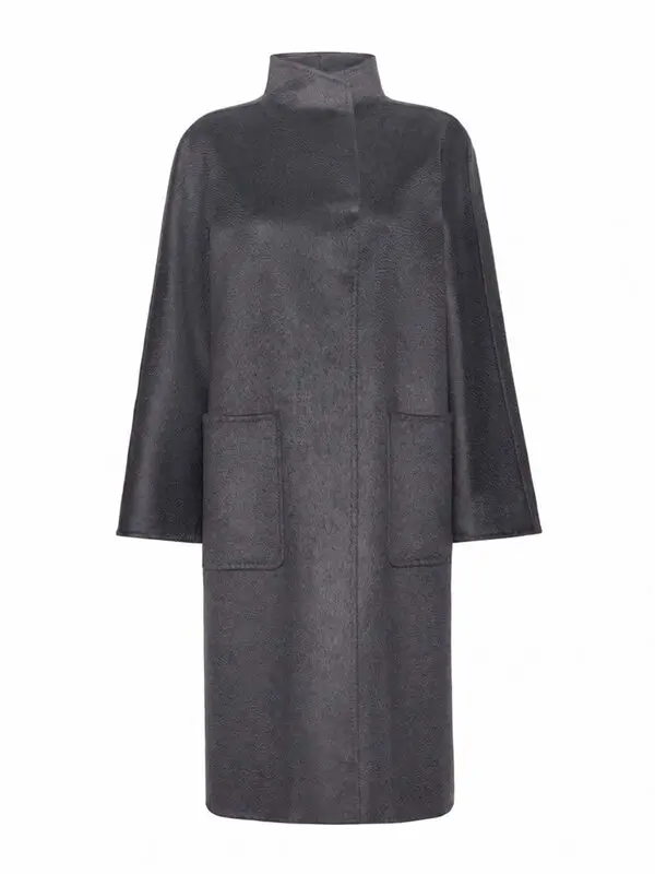 Max Mara Collared Long-sleeved Coat - Dark Gray