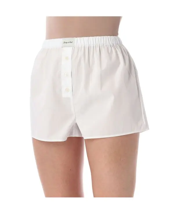 SPORTY  RICH Sporty Rich Signature Poplin Boxer Shorts