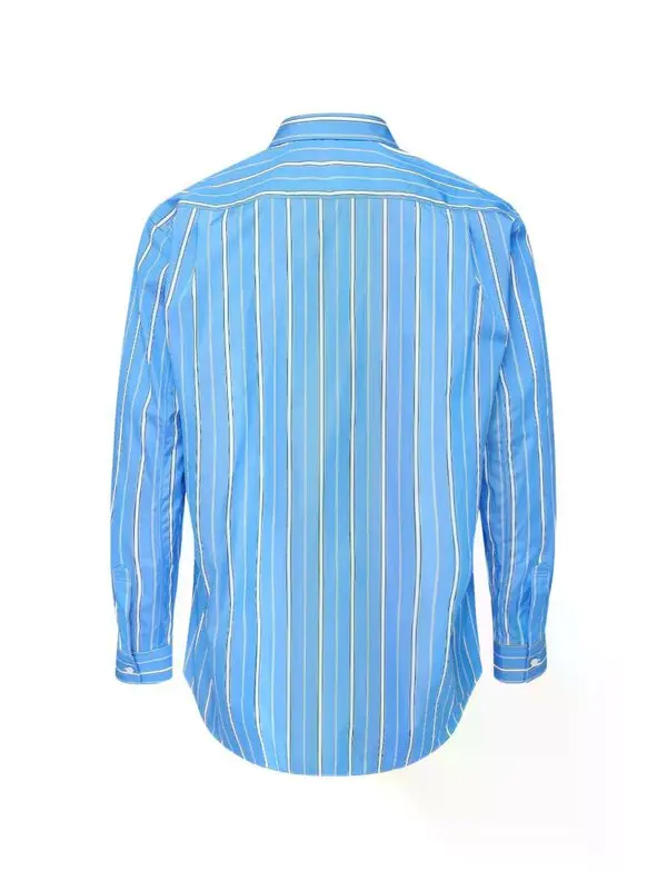 Comme Des Garçons Patchwork Striped Shirt - Blue