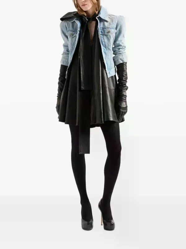 7 For All Mankind Tie-neck Mini Dress