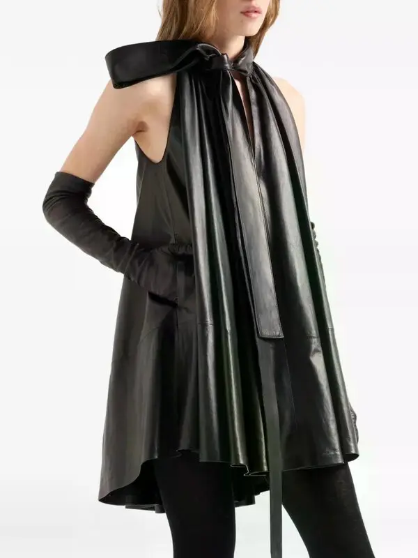 7 For All Mankind Tie-neck Mini Dress