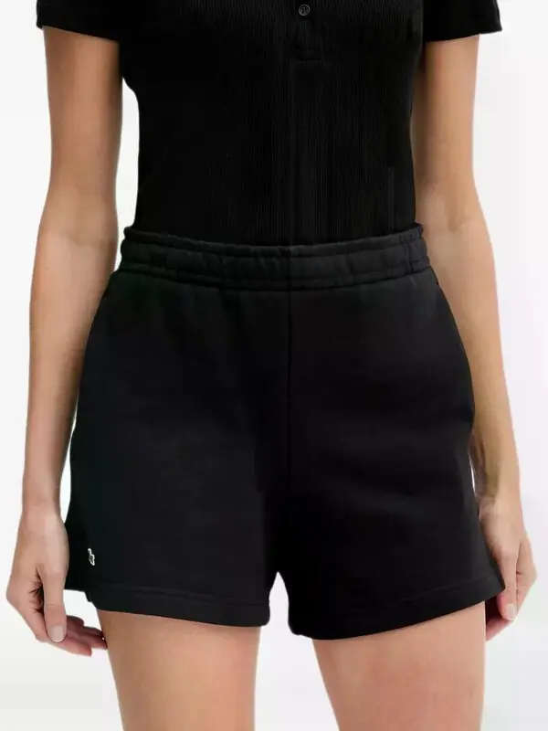 Lacoste Cotton Fleece Shorts With Embroidered Crocodile