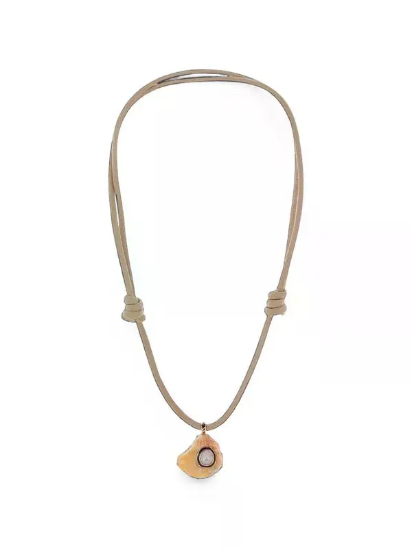 DEZSO Diamond And Shell Necklace - Pink