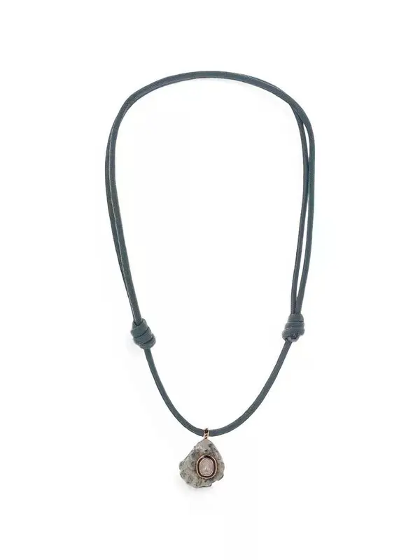 DEZSO Diamond And Shell Necklace - Pink